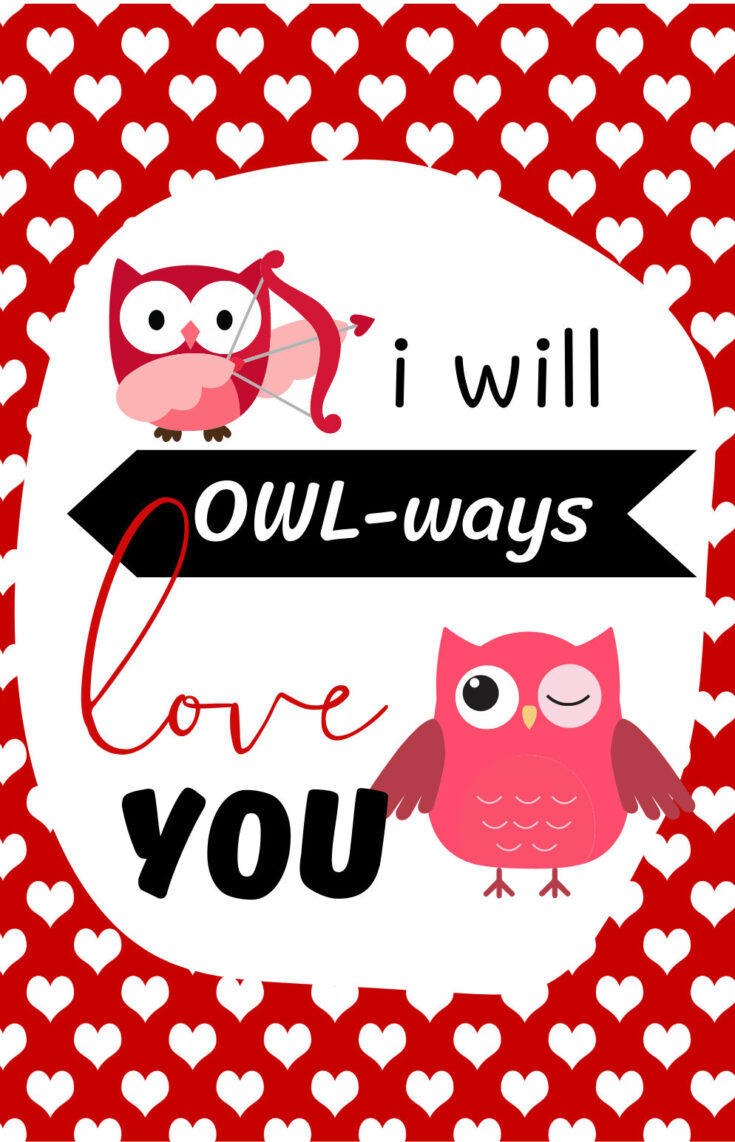 Free Owl Valentine Card Printable - Fun Printable Freebies