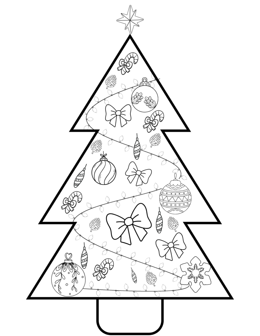 Printable Christmas Tree Coloring Pages - Fun Printable Freebies